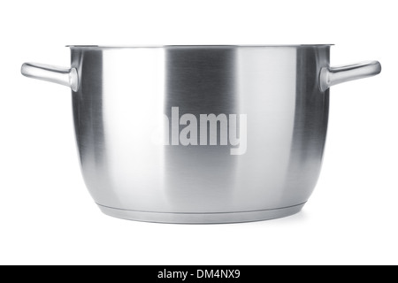 stainless steel pot without cover. Isolated on white background Stock ...