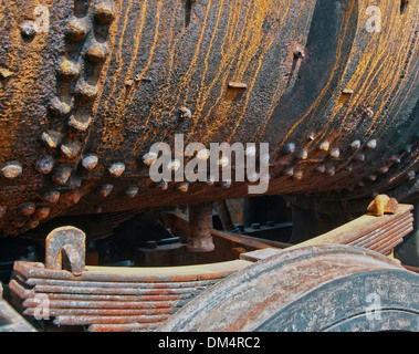 Old rusty steam locomotive rivets detail Stock Photo - Alamy
