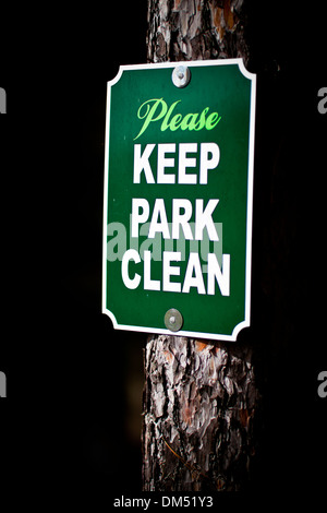 Please keep the park clean Stock Photo - Alamy
