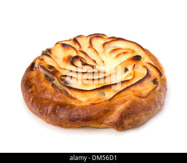 Delicious sweet cream bun isolated on white background Stock Photo - Alamy