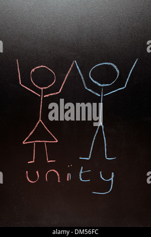 Unity drawn on a blackboard in chalk Stock Photo - Alamy