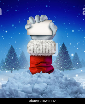 Santa Claus holding banner. Santa Claus with message board illustration ...