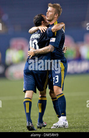David Beckham and Landon Donovan during a match for L.A. Galaxy at The ...