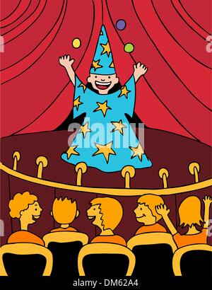 wizard kid boy vector. magic magician, child hat, wand animal, young ...