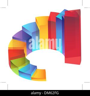 An image of a transparency staircase step column chart Stock Vector ...