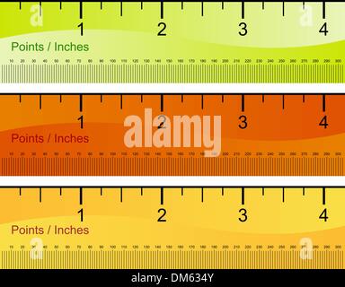 Points and inch ruler set isolated on a white background Stock Vector ...