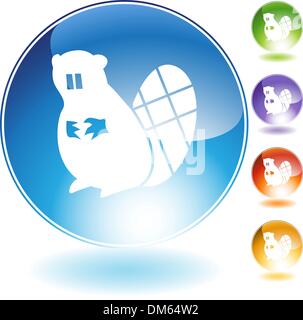 Beaver icon blue vector Stock Vector Image & Art - Alamy