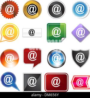 Email red, blue, green and pink vector icon set. Web icons. Flat design ...