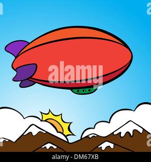Cartoon image of a blimp flying overhead Stock Vector Image & Art - Alamy