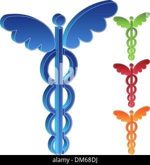 illustration of vector caduceus icons on white background Stock Vector ...