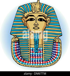 Egypt pharaoh Tutankhamen King Tut set icon white color vector ...