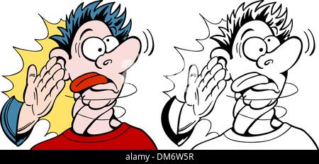 Cartoon image of a man being slapped silly - both color and black ...