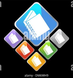 Notebook spiral binders icons set. Variety of blank spiral notebooks ...