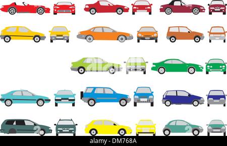 Set of vector color cars silhouettes Stock Vector Image & Art - Alamy
