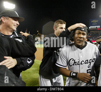 The Los Angeles Angels celebrate after winning a baseball game against ...