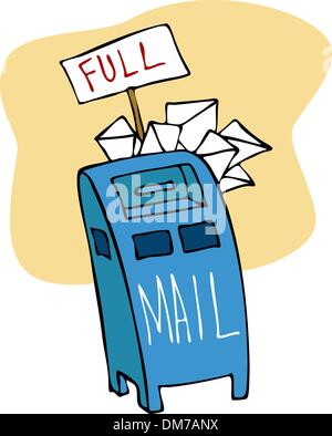 Mailbox post full of letters. Vector illustration Stock Vector Image ...