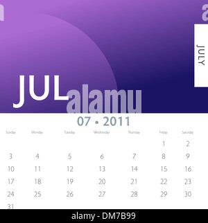 Colorful calendar page for the month of July Stock Vector Image & Art ...