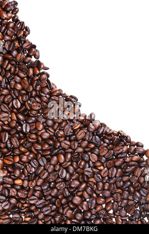 slope from roasted coffee beans close up on white background Stock ...