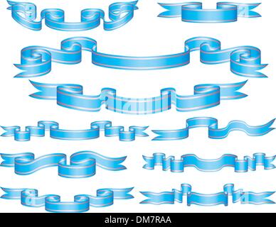 Set of blue ribbons with perl stripes Stock Vector Image & Art - Alamy