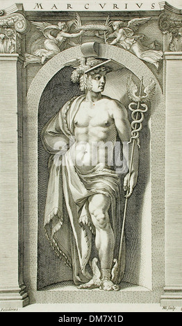 This sculpture of Mercury depicts the Roman god of speed and wit ...