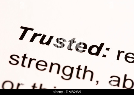 Dictionary definition of the word Trust Stock Photo - Alamy