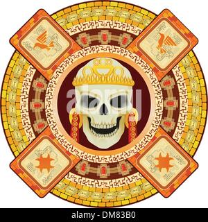 Skull the god of death of Aztecs stylization in a vector Stock Vector ...