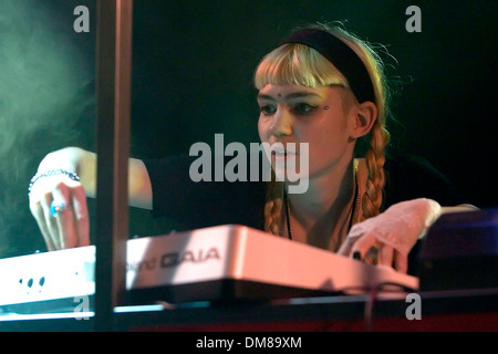 Grimes real name Claire Boucher performing at The Arches Glasgow ...