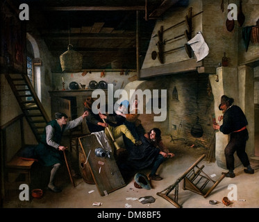 Jan Steen, Card Players in an interior (A Card game in a Tavern ...