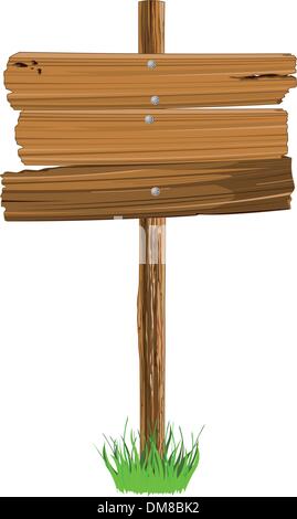 Wooden sign. Cartoon village banner, road wayfinding board, direction ...