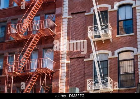 Fire Escapes Tenement Buildings New York Stock Photo - Alamy