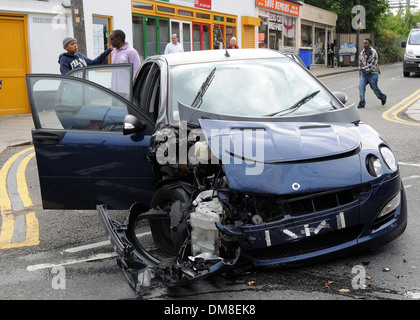 The aftermath of a crash on Station Road Chingford Police and fire ...