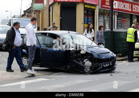The aftermath of a crash on Station Road Chingford Police and fire ...