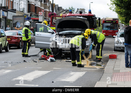 The aftermath of a crash on Station Road Chingford Police and fire ...