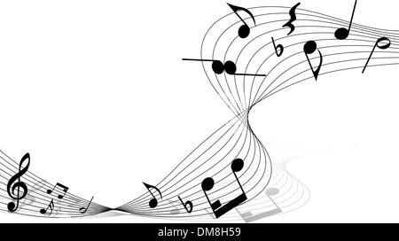 Vector musical notes staff background for design use Stock Vector Image ...
