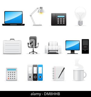 Office and Business Icons Set in Flat Design Stock Vector Image & Art ...