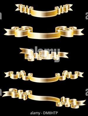 Set of yellow retro ribbons Stock Vector Image & Art - Alamy