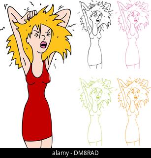 Woman scratching skin. Girl with itching elbow hand or rash on body ...