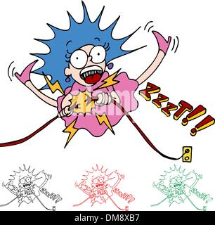 An image of a Electrocuted Woman Stock Vector Image & Art - Alamy