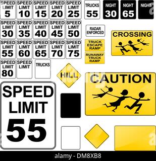 An image of a variety of road signs Stock Vector Image & Art - Alamy