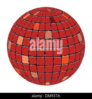 ceramic tiles sphere against white background, abstract vector art ...