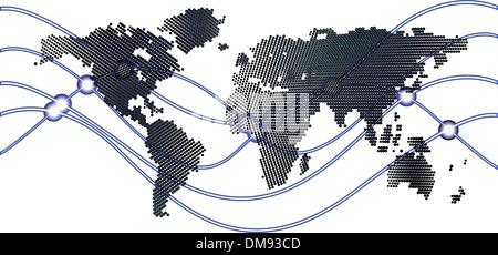 World map with circles and lines. Abstract polygonal world map with ...