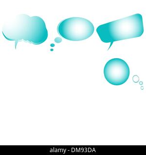 Collection of stylized blue text bubbles, vector isolated objects on ...