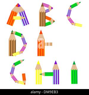 pencils alphabet, vector art illustration; more alphabet letters in my ...