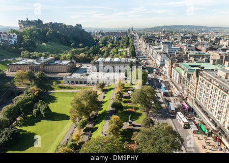 Princess Street from Scott Monument, Edinburgh, Scotland Stock Photo ...