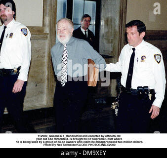 Queens NY 2000 Handcuffed and escorted by officers, 80 year old Abe ...
