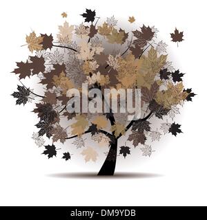 Autumn maple tree. Cartoon season park plant Stock Vector Image & Art ...