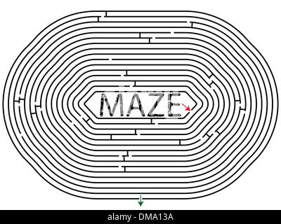 rounded maze against white background, abstract vector art illustration ...