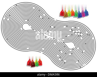 abstract conceptual maze against white background, vector art ...