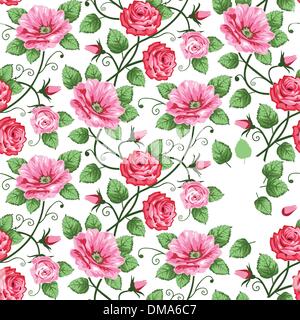 Seamless Roses Pattern Stock Vector Image & Art - Alamy