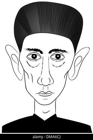 Franz Kafka cartoon character. Vector Illustration. Kids History ...